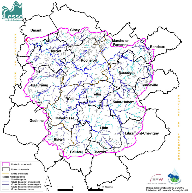 Réseau hydrographique – Contrat de Rivière pour la Lesse